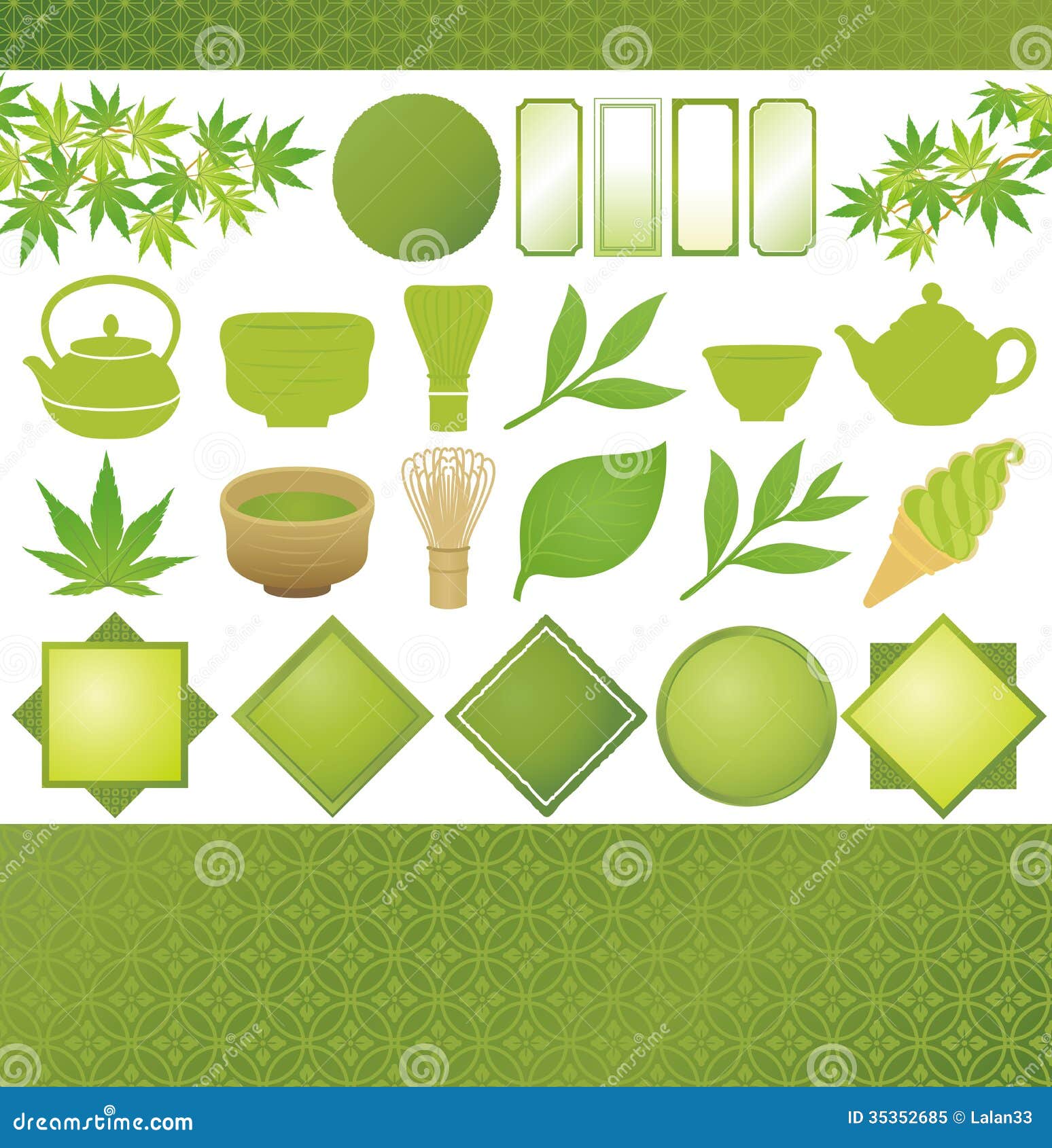 Japanese green tea stock vector. Illustration of china - 35352685
