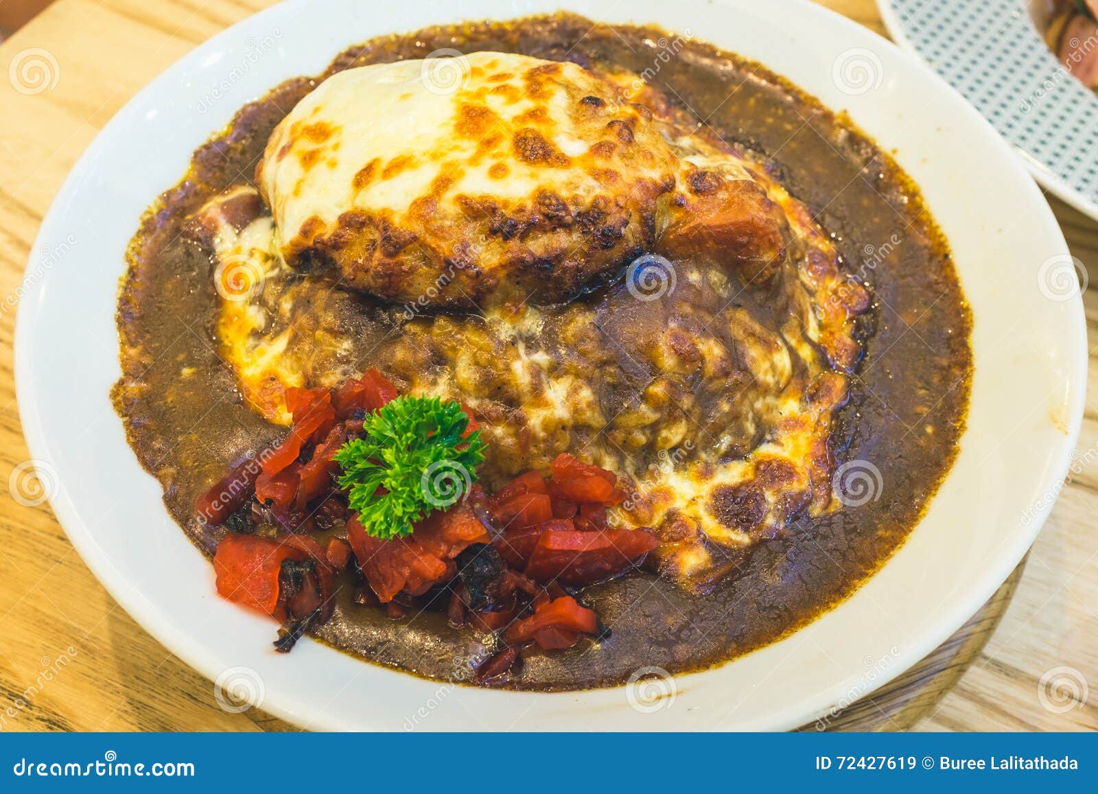 Japanese Hamburger Curry Rice Stock Image - Image of food, japanese ...