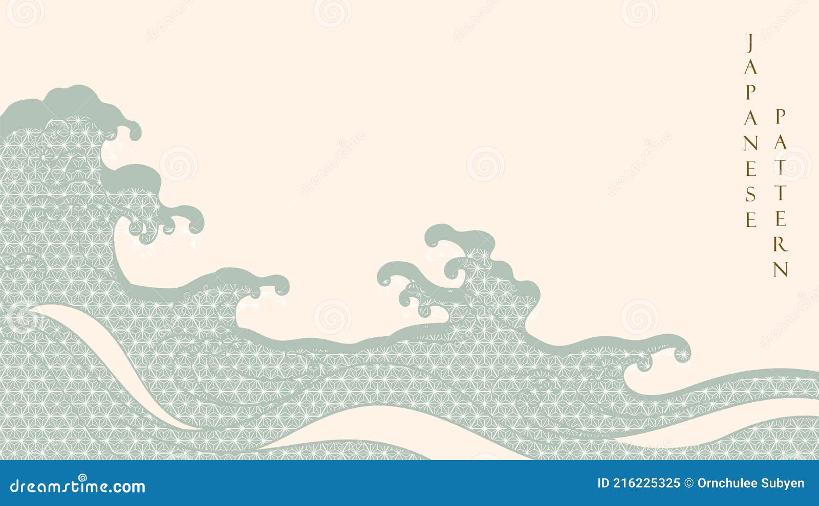 Japanese Hand Draw Wave Background with Geometric Pattern Vector in ... Japanese Hand Draw Wave Background with Geometric Pattern Vector in ...