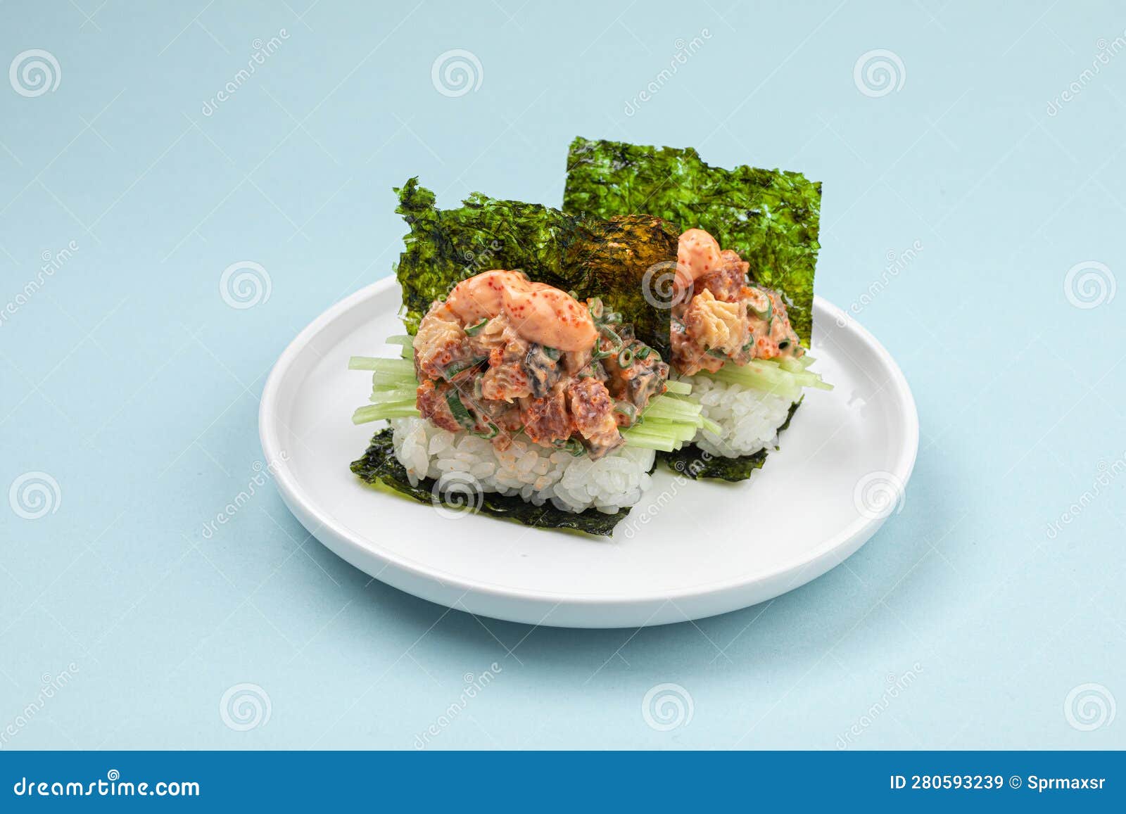 Japanese Hand Rolls with Unagi and Sauce Stock Image - Image of portion ...