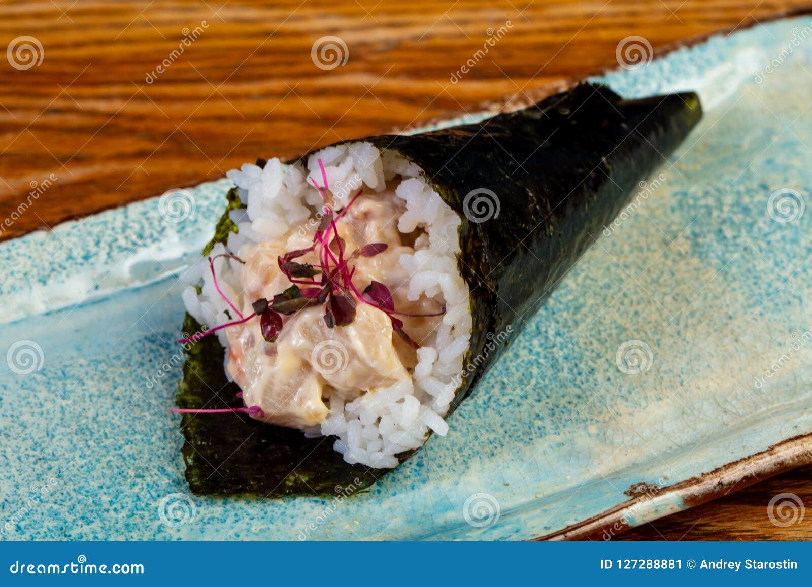 Japanese handroll temaki stock image. Image of japan - 127288881