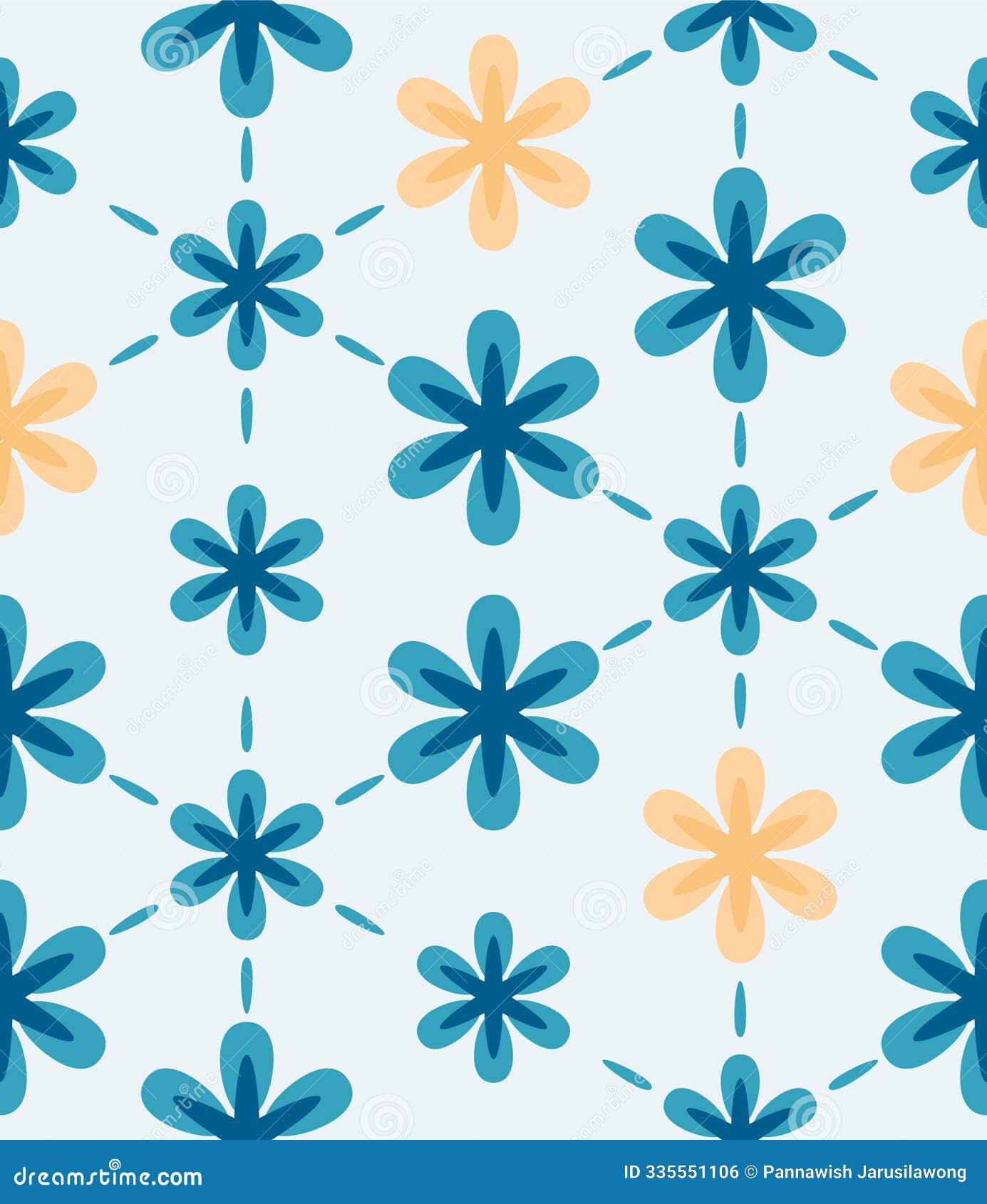 Japanese Hexagon Flower Net Vector Seamless Pattern Stock Illustration ...