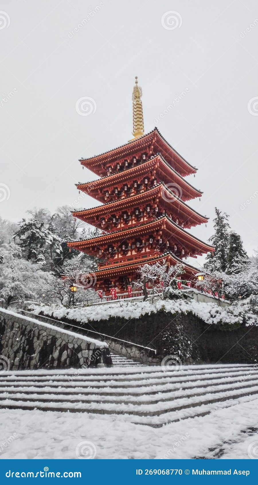 Japanese Historical Temple at Winter Stock Photo - Image of aesthethic ...