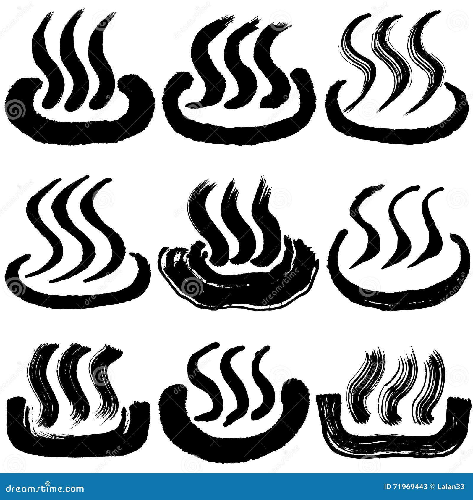 Japanese hot spring mark. stock vector. Illustration of marks - 71969443