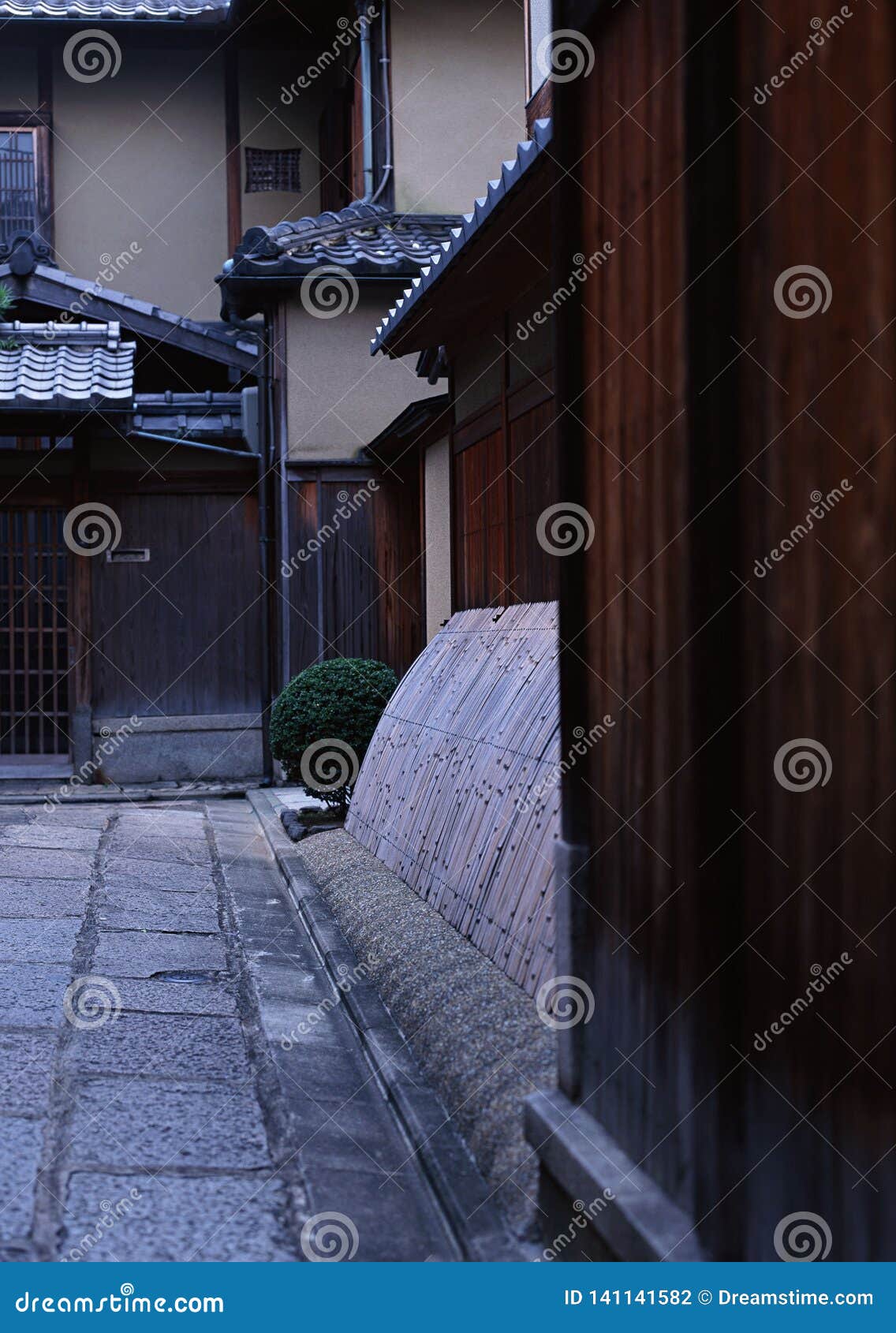 Japanese House Architecture Elements Consisting of Walls and Stone ...