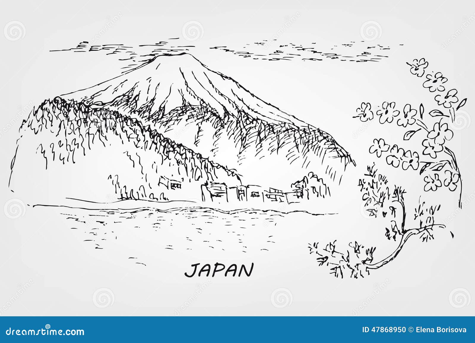 Japanese illustration stock vector. Illustration of outline - 47868950