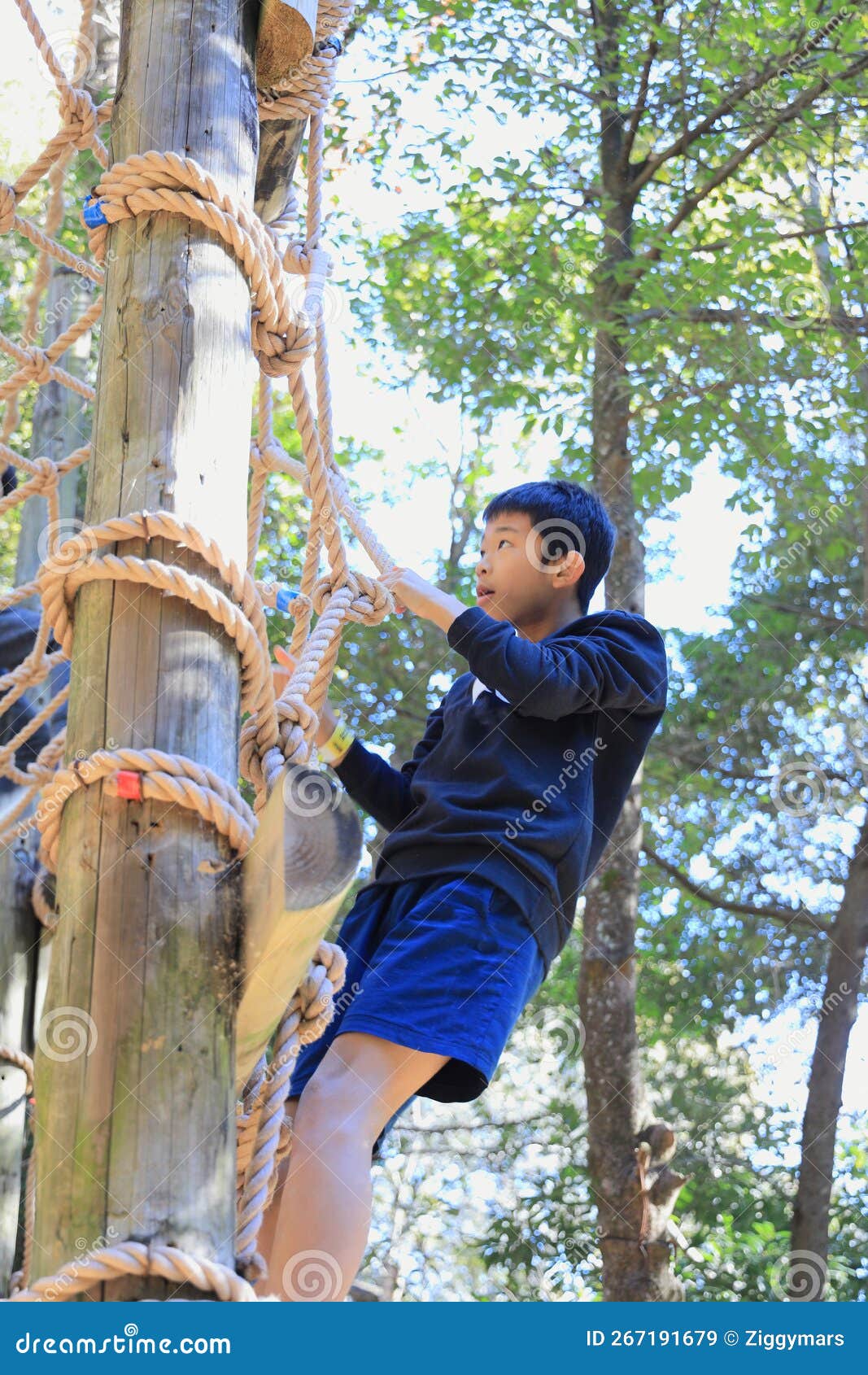 Japanese Junior High School Student Playing with Rope Walking Stock ...