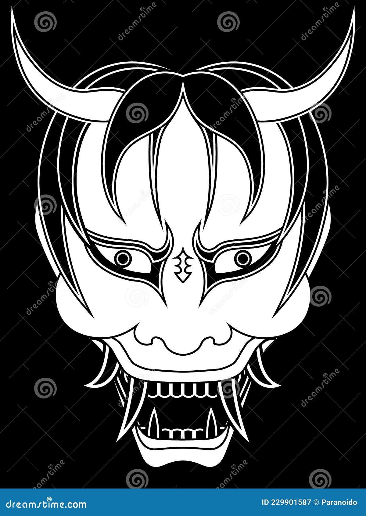 Hannya Mask Pattern, Simple Style Cartoon Vector | CartoonDealer.com ... Hannya Mask Pattern, Simple Style Cartoon Vector | CartoonDealer.com ...