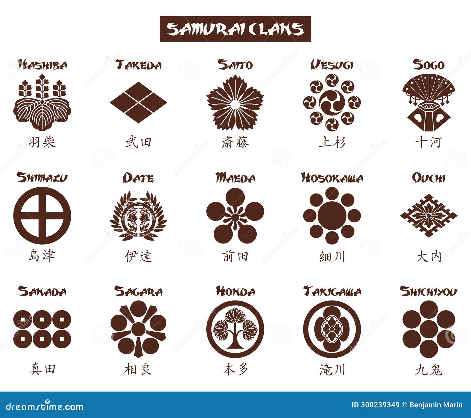 Kamon, Japanese Family Symbol Logo Stamp Vector Illustration Design | CartoonDealer.com #231213208