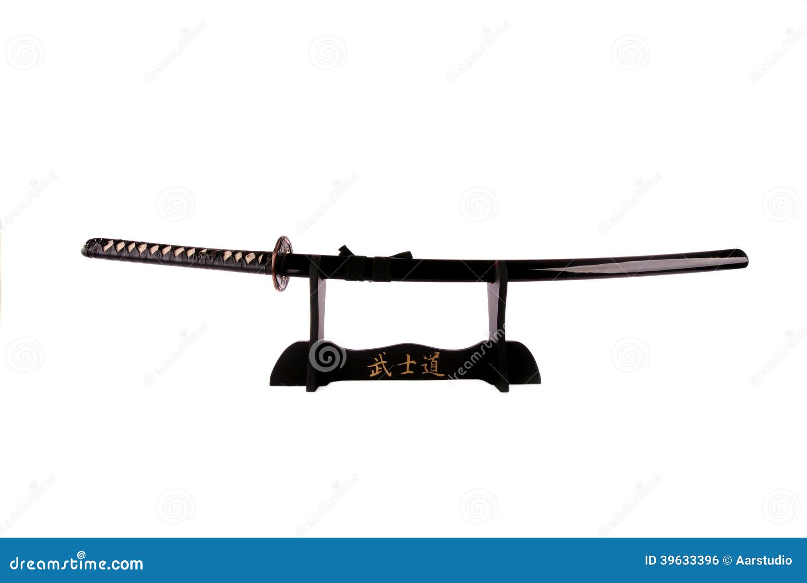 Japanese Katana Sword With Loft Concrete Background. Royalty-Free Stock ...