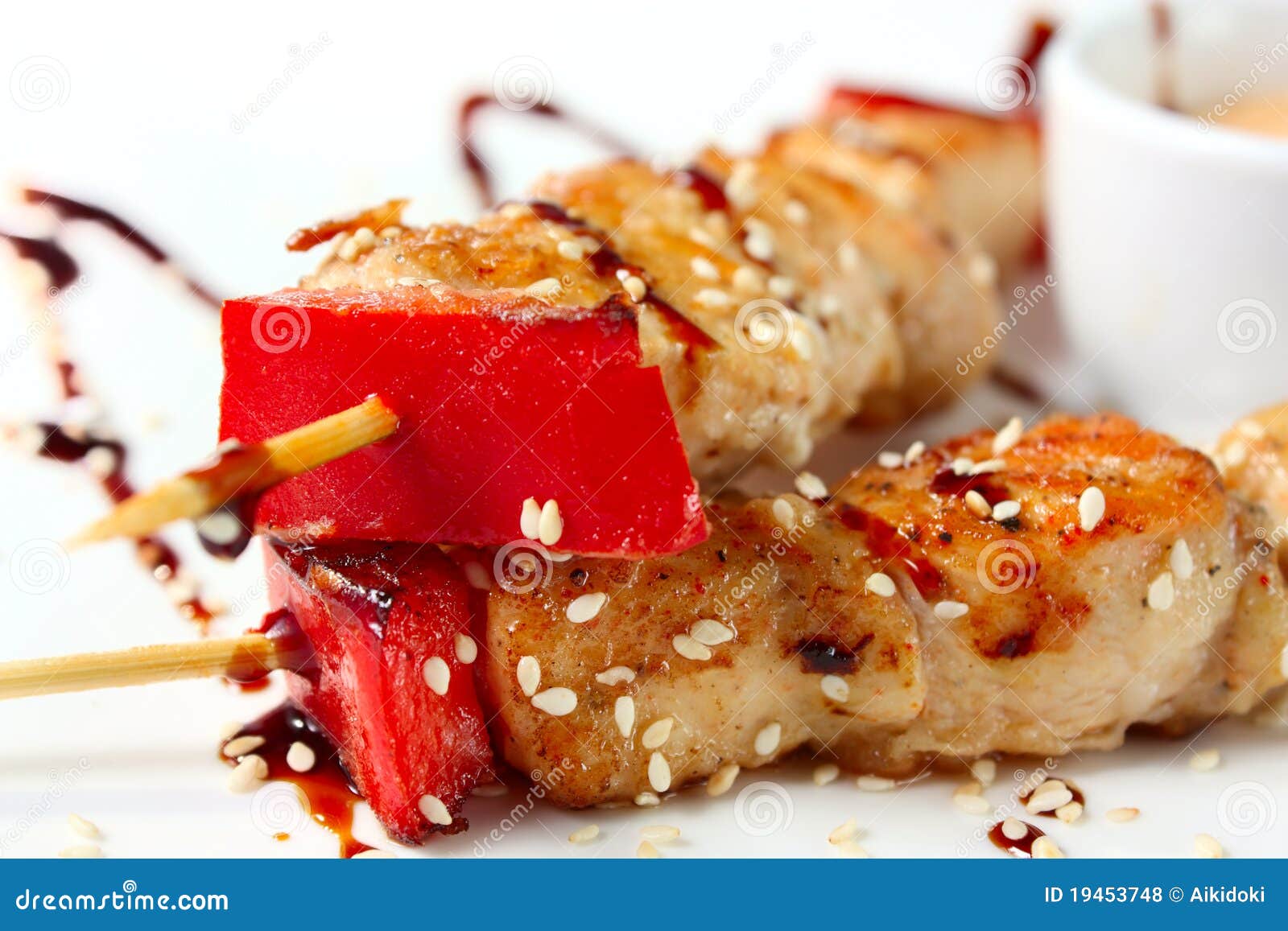 Japanese kebabs chicken stock photo. Image of colorful - 19453748