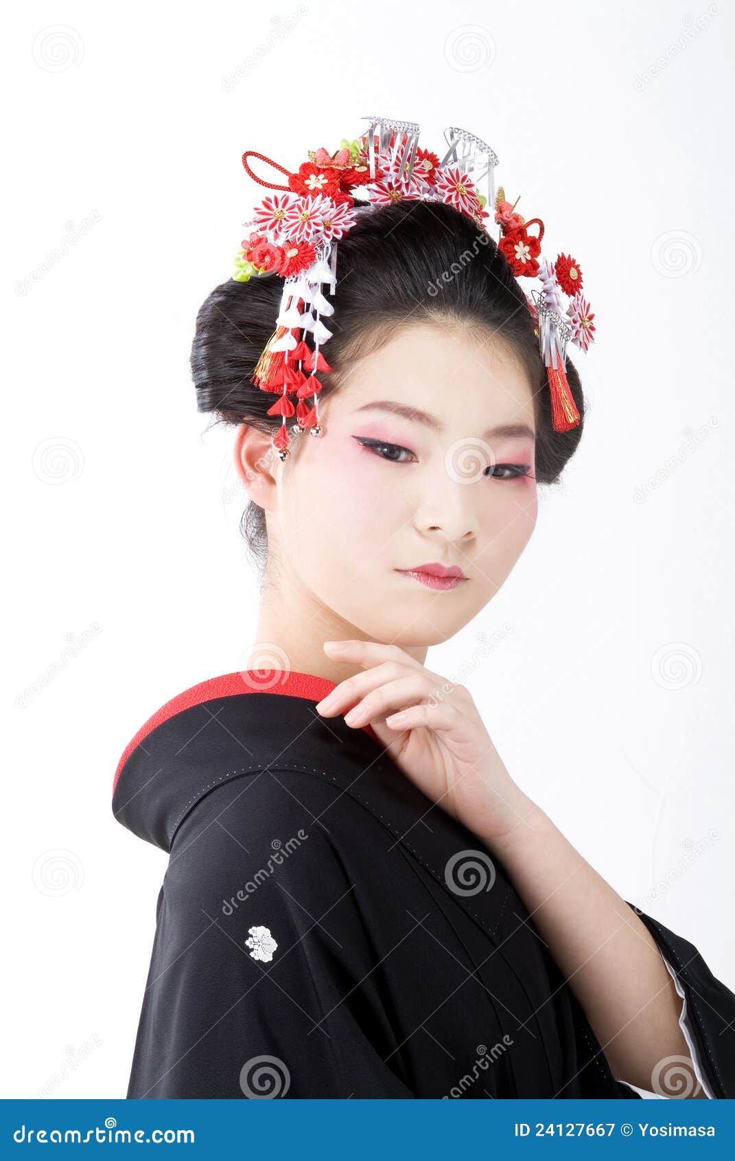 Japanese kimono girl stock image. Image of japanese, portrait - 24127667