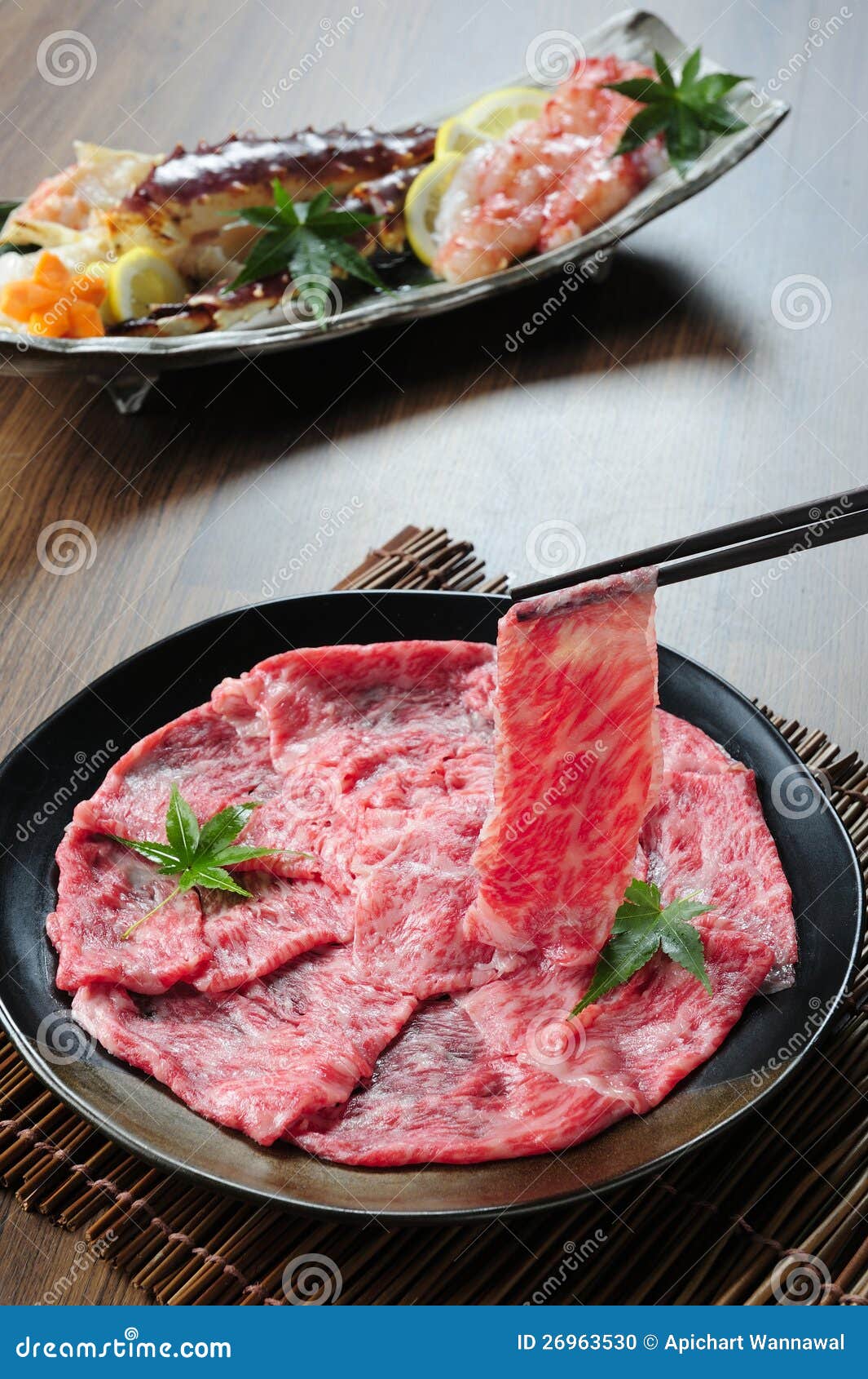 Japanese Kobe beef slice stock photo. Image of meal, cook - 26963530
