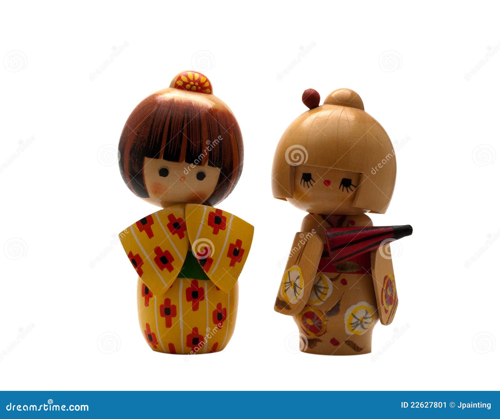 Japanese Kokeshi Dolls stock image. Image of isolated - 22627801