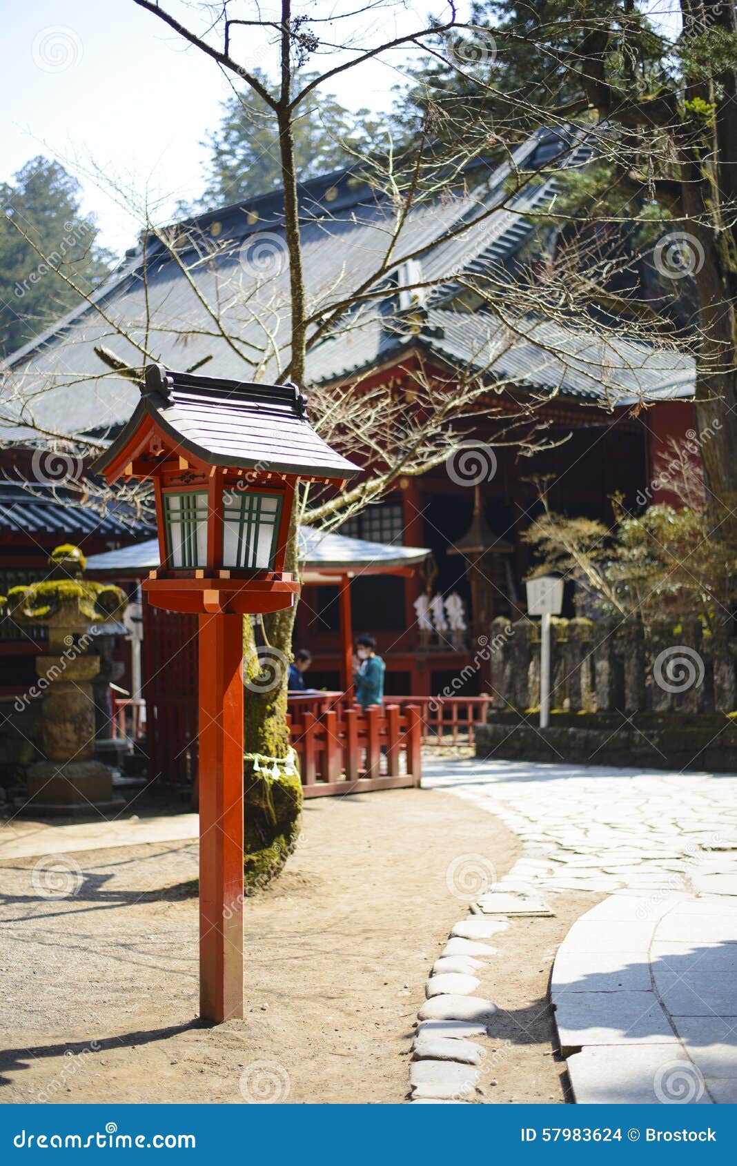 Japanese lamp pole stock photo. Image of temple, outdoors - 57983624