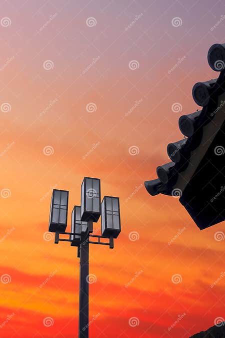 Japanese lamp post stock image. Image of traditional - 23068355