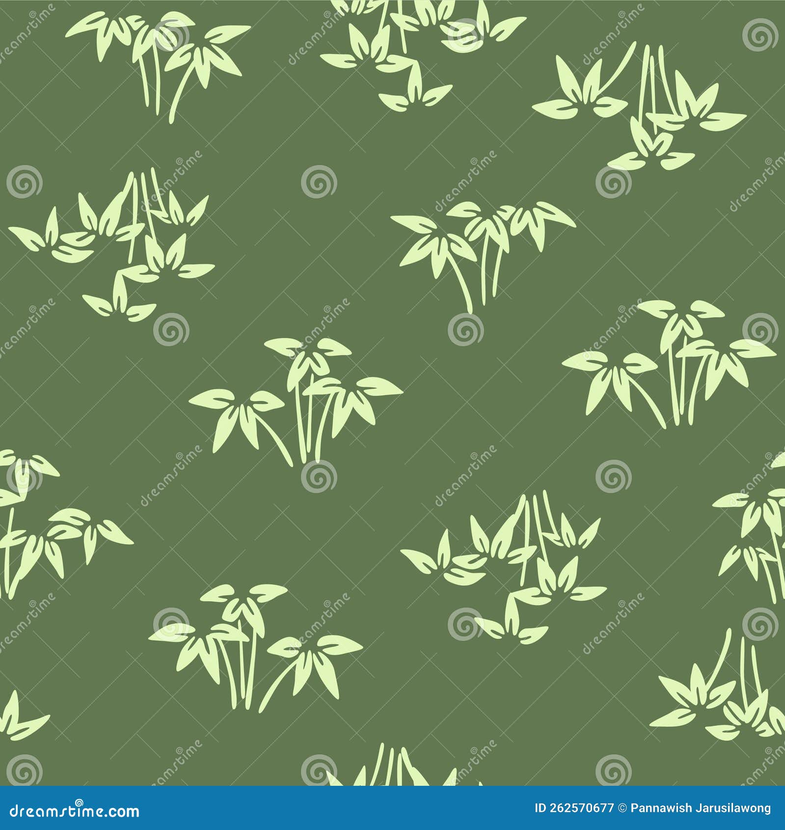 Japanese Leaf Branch Stem Vector Seamless Pattern Stock Vector ...