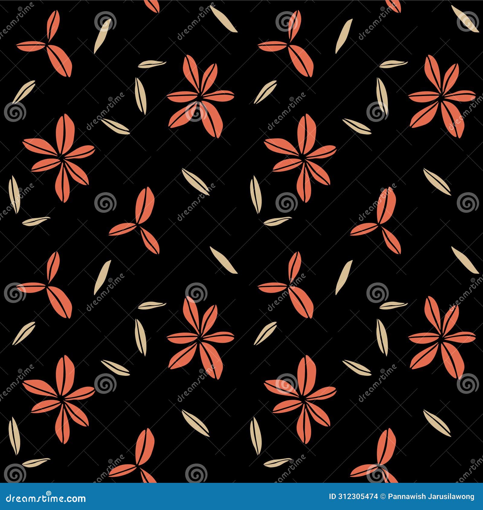 Japanese Leaf Motif Vector Seamless Pattern Stock Vector - Illustration ...