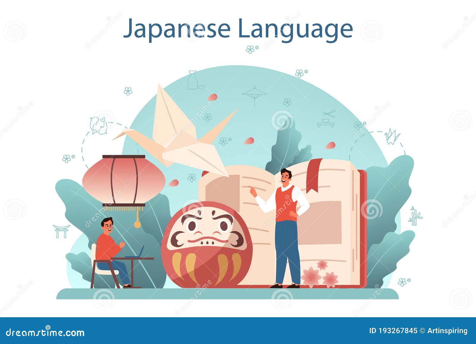 Japanese Learning Concept. Language School Japanese Course. Study ...