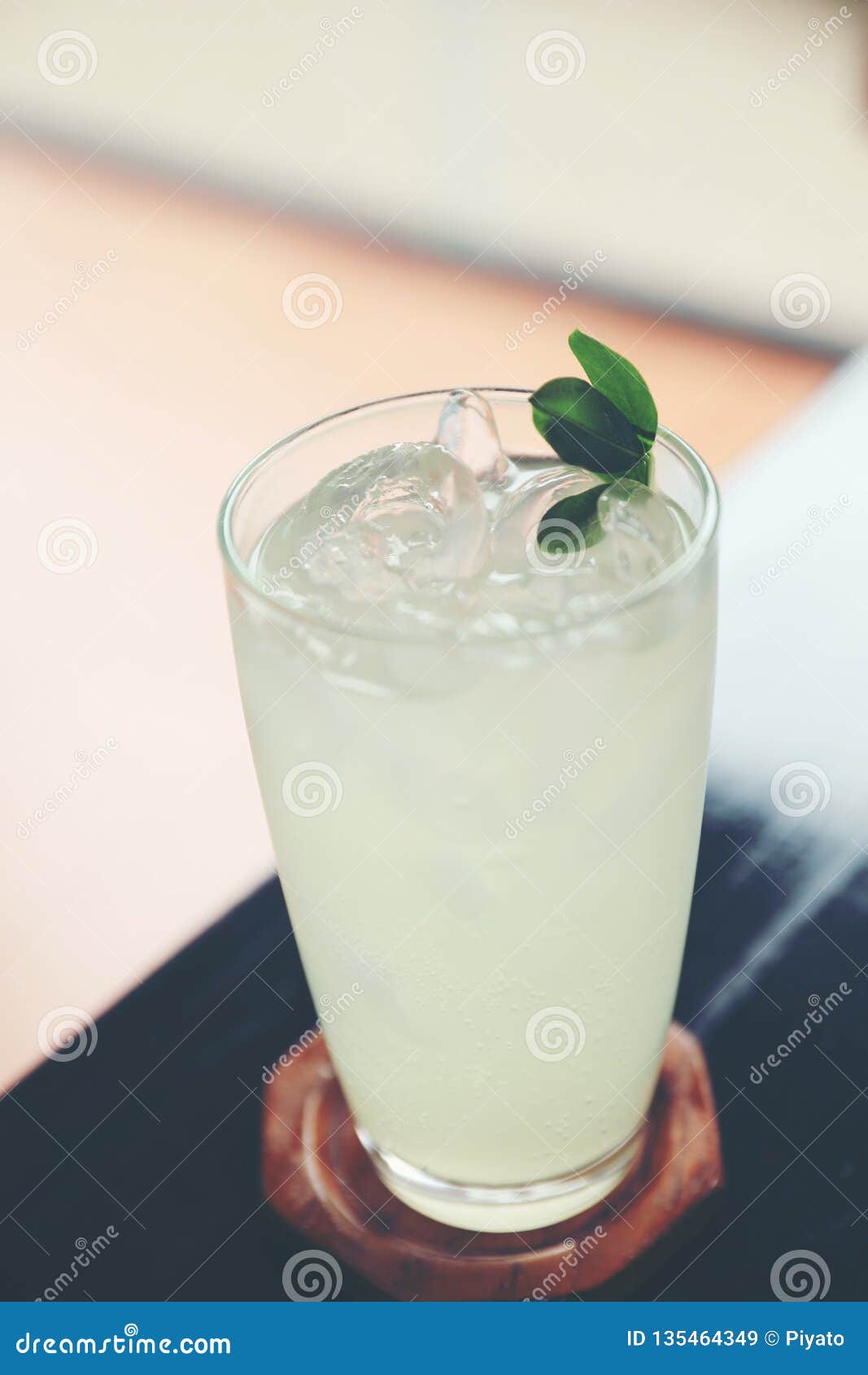 Japanese Lemonade on Wooden Table Stock Image - Image of citrus ...