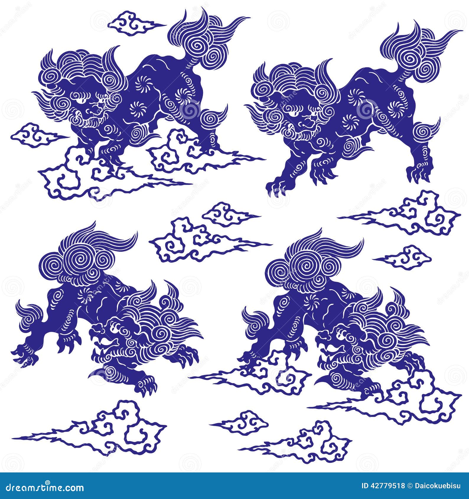 Japanese lion stock vector. Illustration of brutal, fierce - 42779518