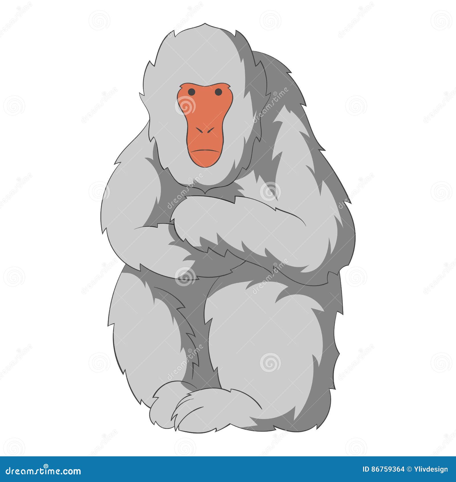 Japanese Macaque Icon, Cartoon Style Stock Vector - Illustration of ...