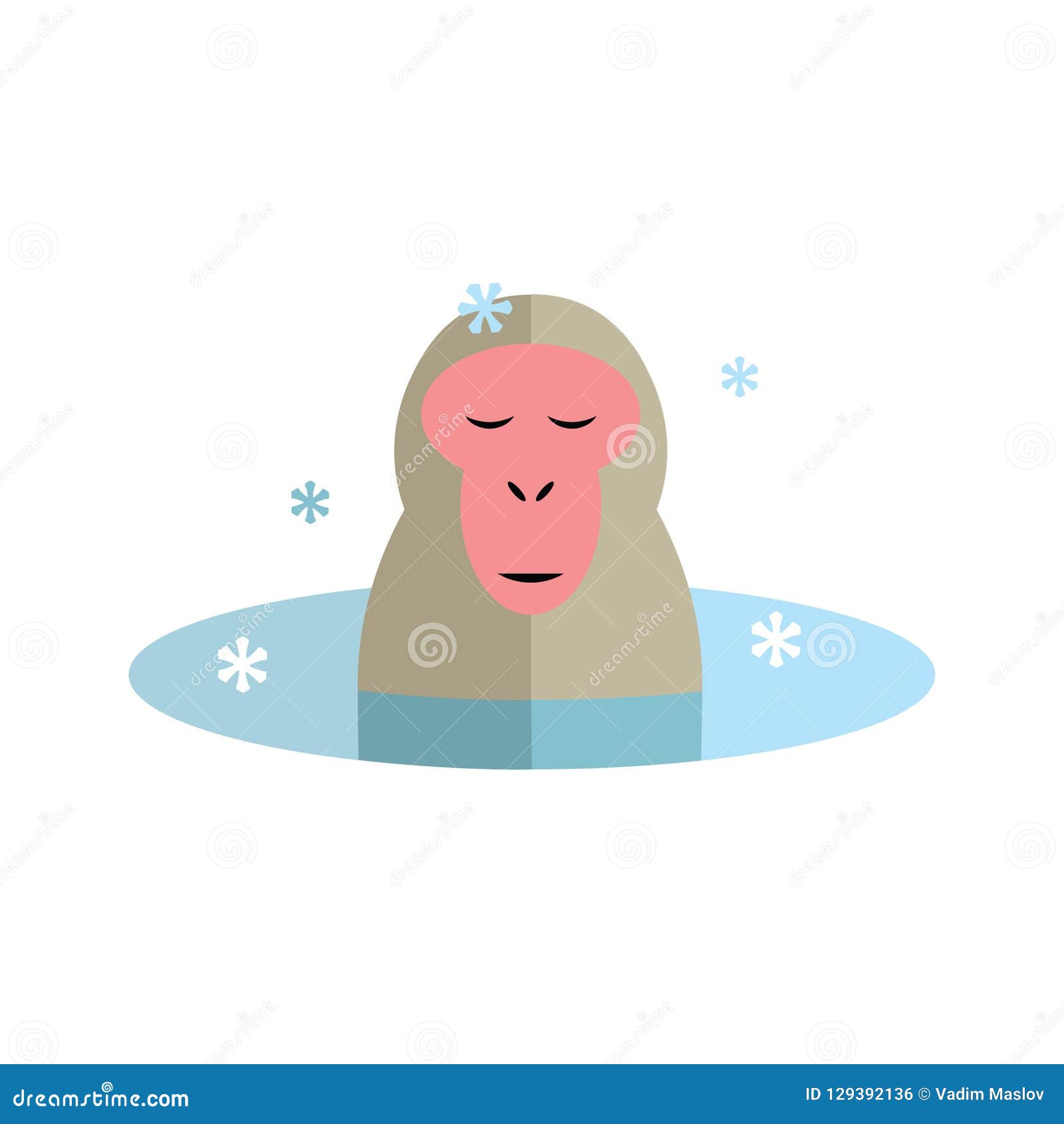 Japanese macaque icon. stock vector. Illustration of animal - 129392136