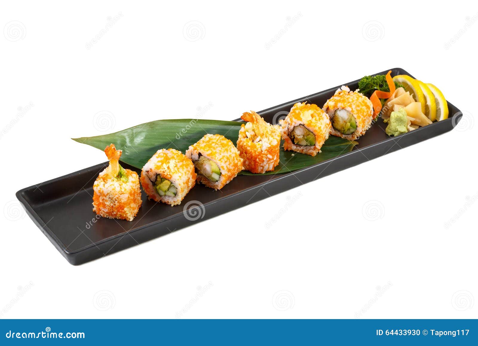 Japanese maki sushi set stock photo. Image of roll, octopus - 64433930