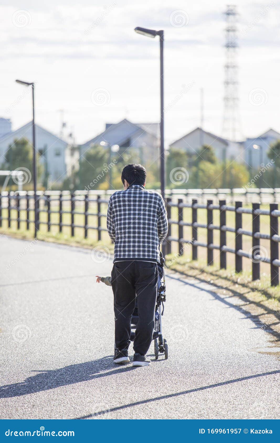 Japanese Man Pushing a Stroller Stock Image - Image of people, male ...