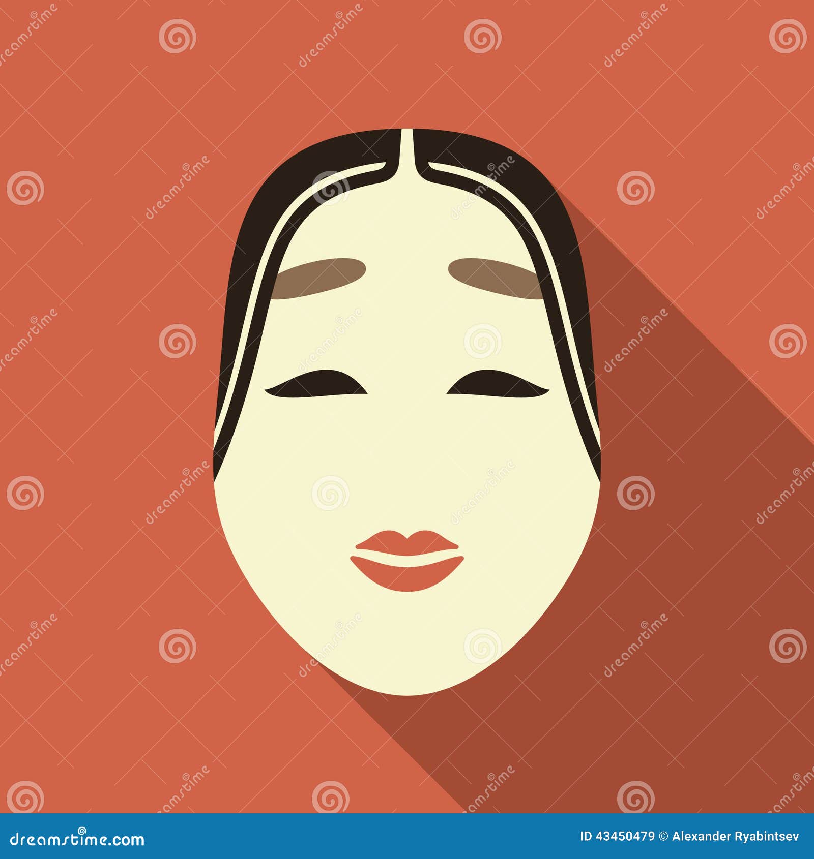 Japanese Mask Icon Cartoon Vector | CartoonDealer.com #180105903