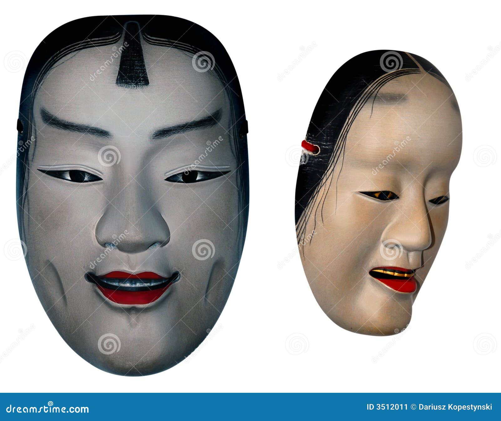 Japanese masks stock image. Image of wooden, oval, lips - 3512011