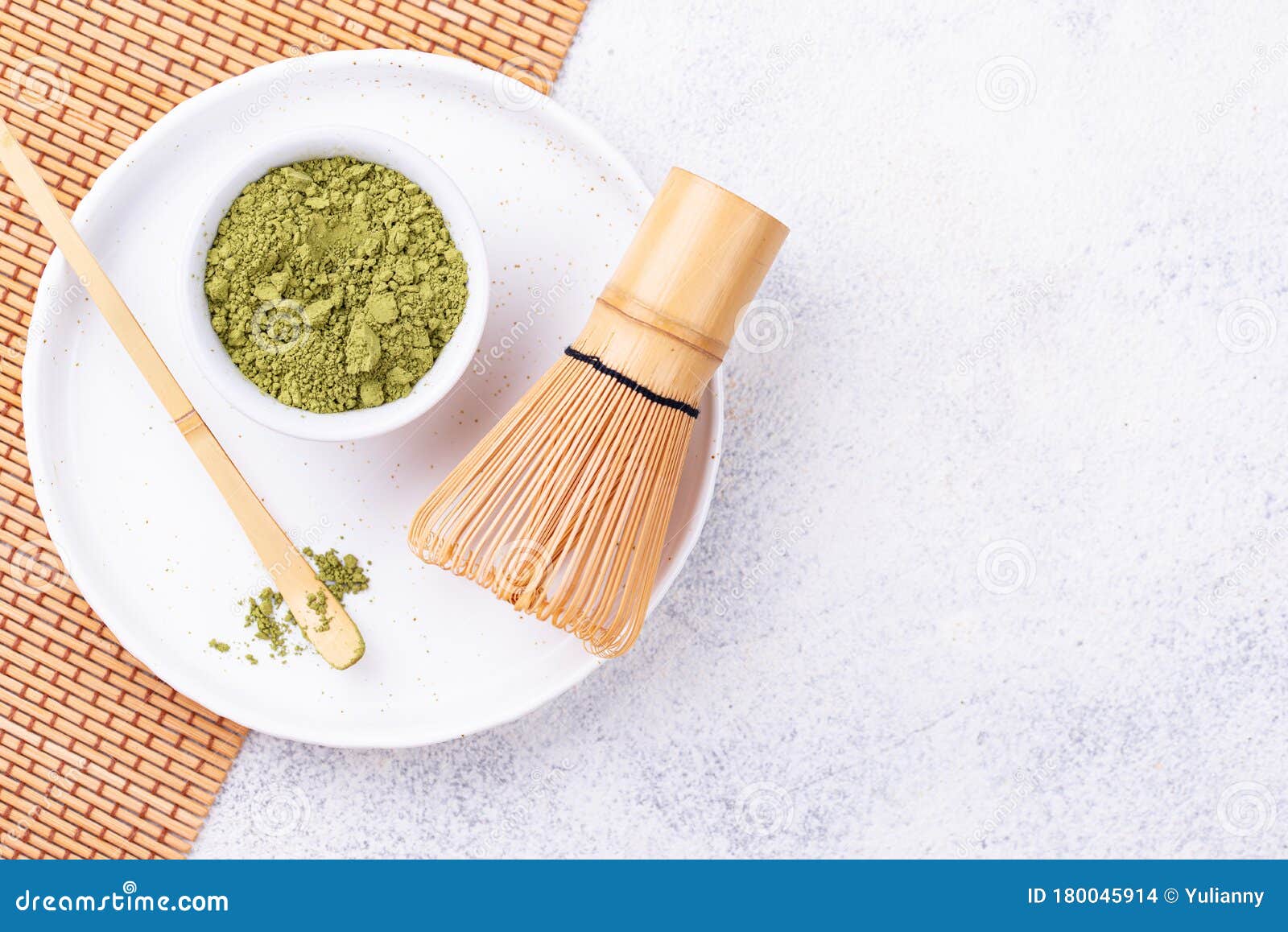 Japanese Matcha Green Tea Powder Stock Photo - Image of chashaku ...