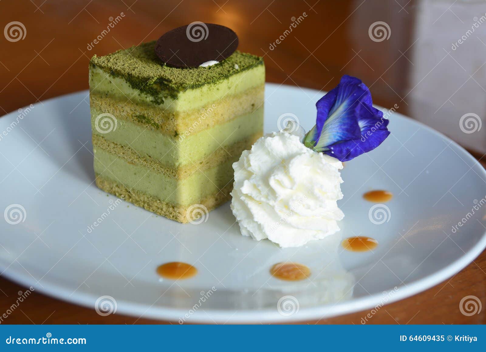 Japanese Matcha Greentea Cake Stock Image - Image of cake, mousse: 64609435