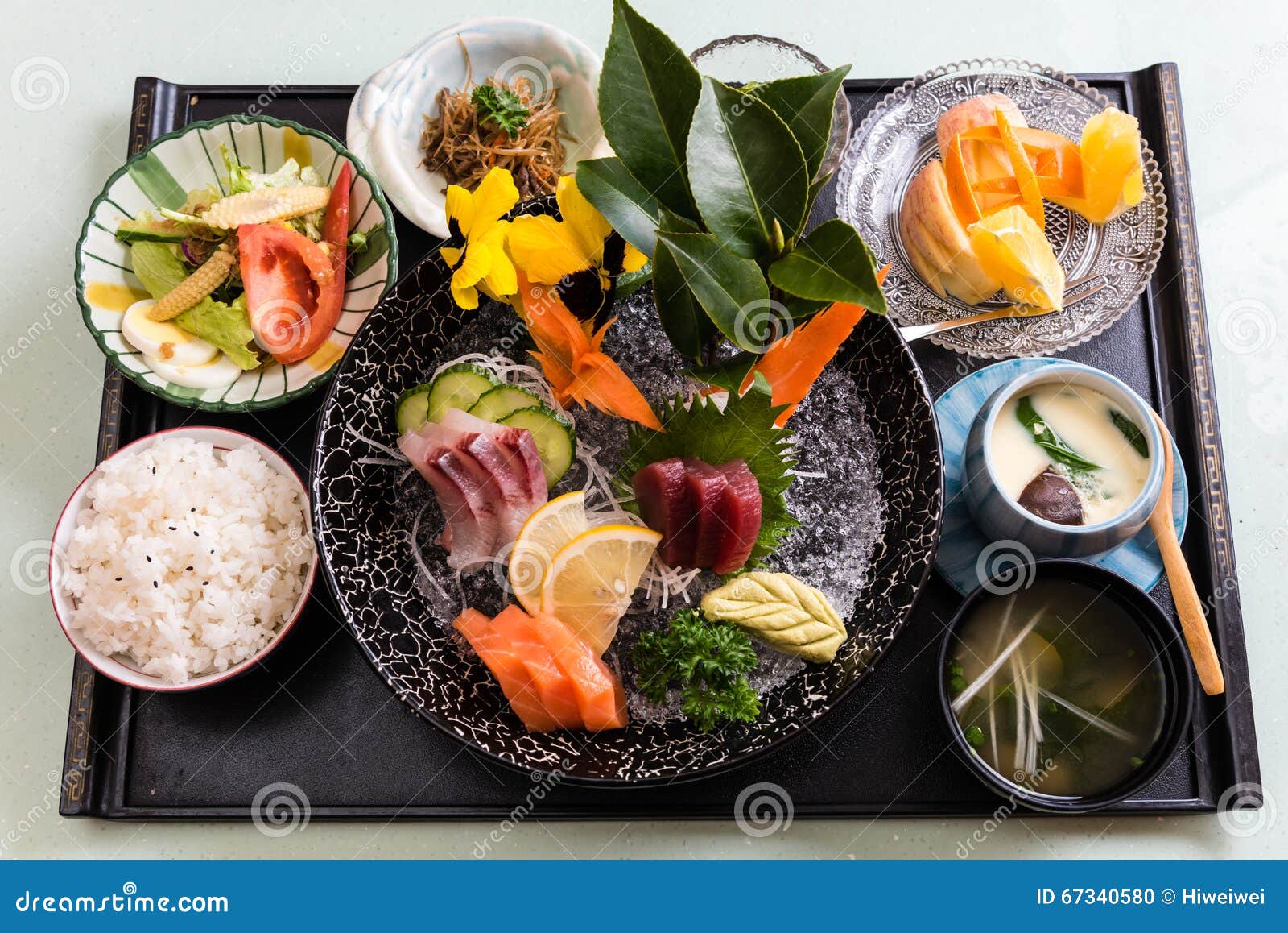 Japanese meal stock photo. Image of rice, fish, eggs - 67340580