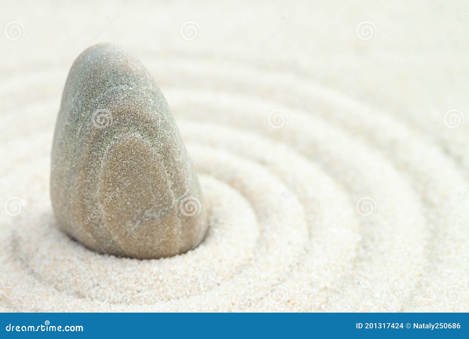 Japanese Meditation Garden with Circles and Stone on the Left Side ...