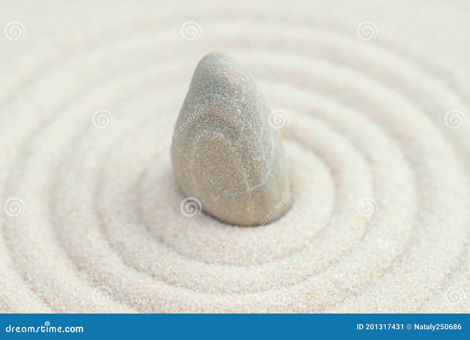 Japanese Meditation Garden with Circles and Stone in the Middle Macro ...