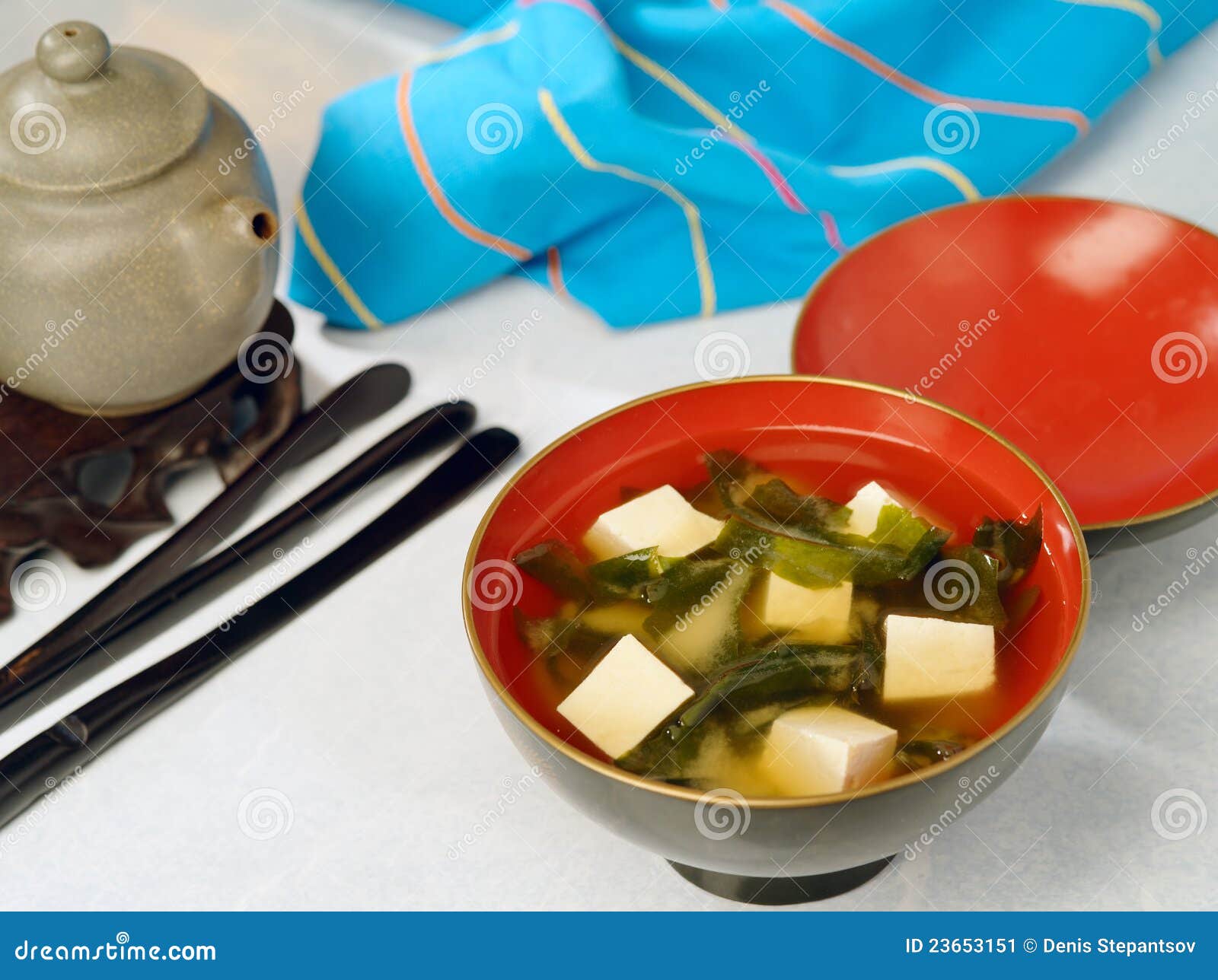 Japanese miso soup stock image. Image of bowl, soup, nori - 23653151