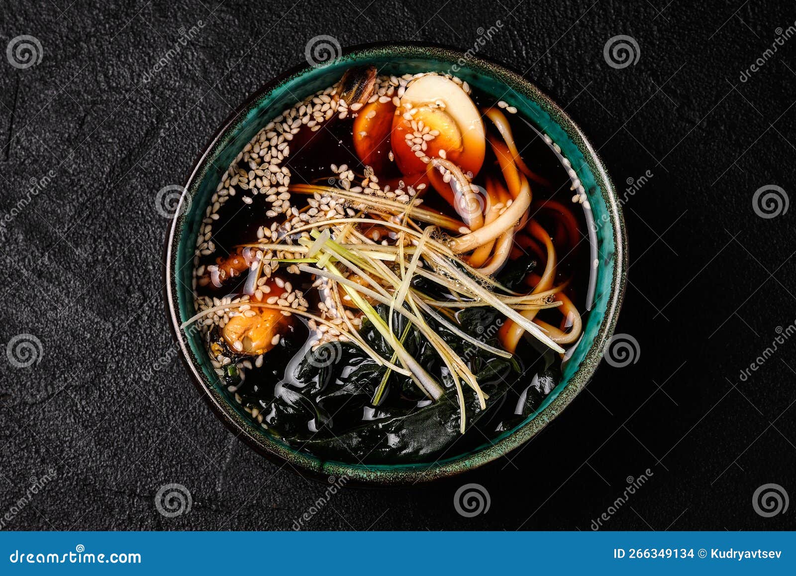 Japanese Miso Soup on Black Background Stock Photo - Image of ...