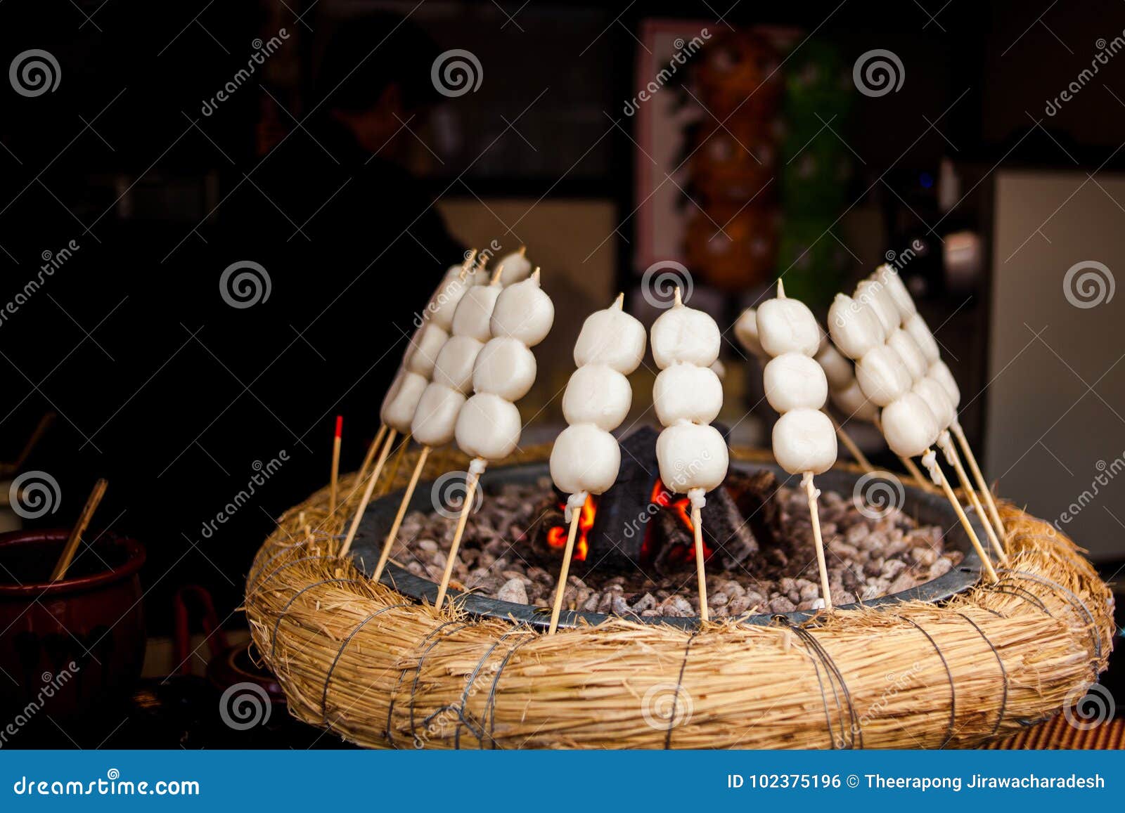 Mitarashi Dango on Fire stock photo. Image of culture - 102375196