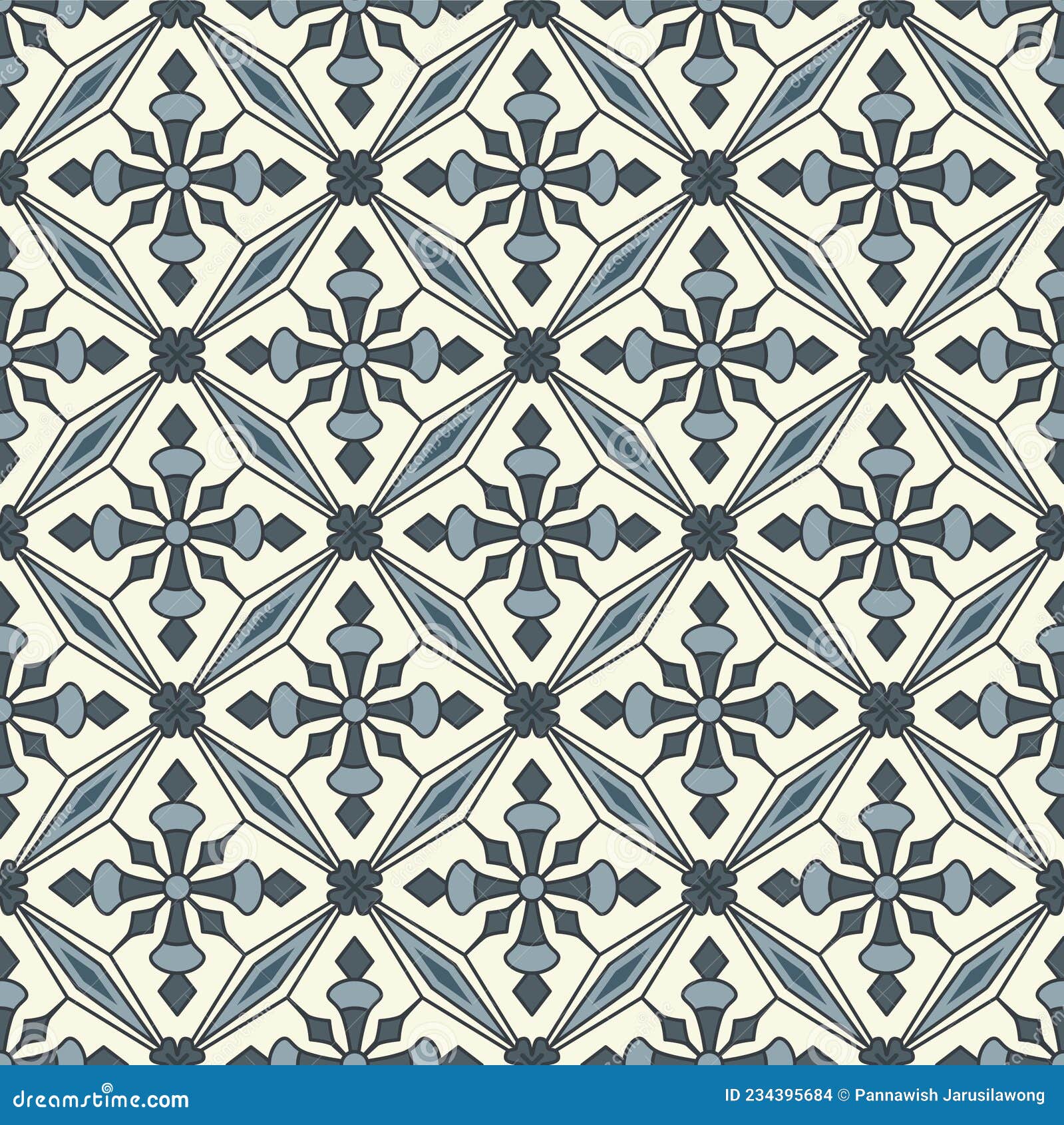 Japanese Mosaic Diamond Vector Seamless Pattern Stock Vector ...