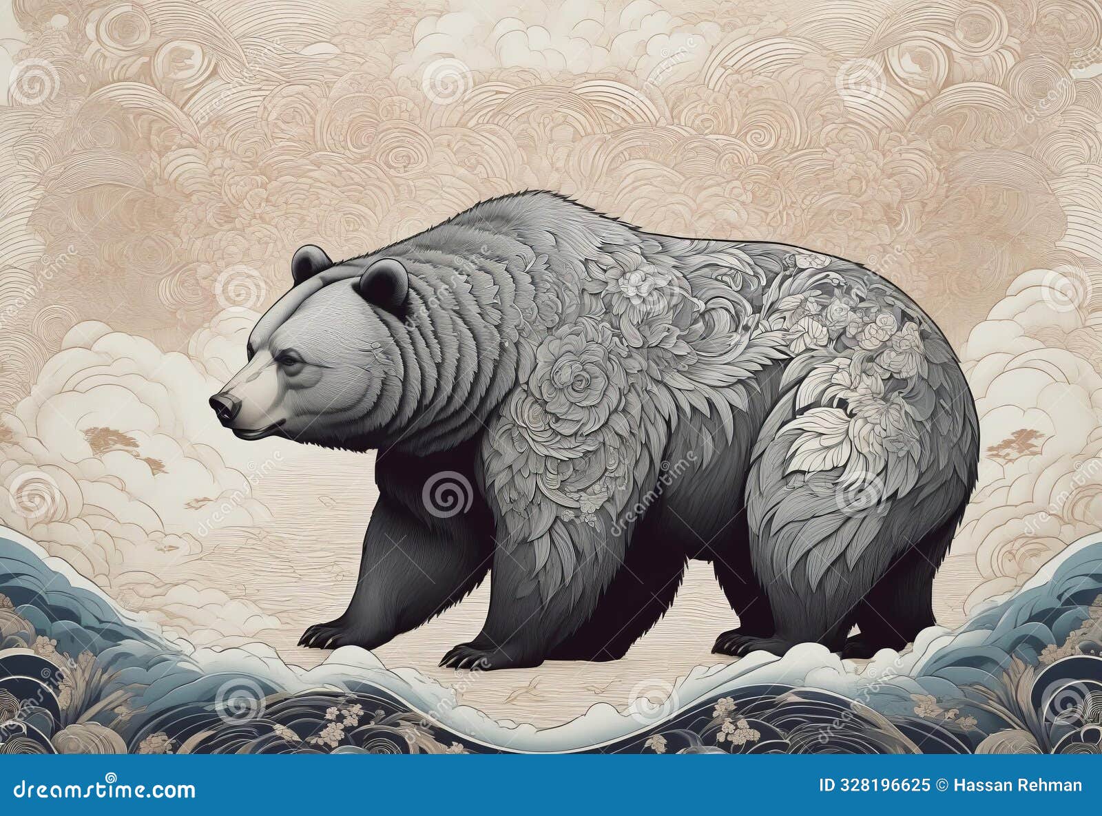 Japanese Mythical Bear Illustrations Royalty-Free Stock Photography ...