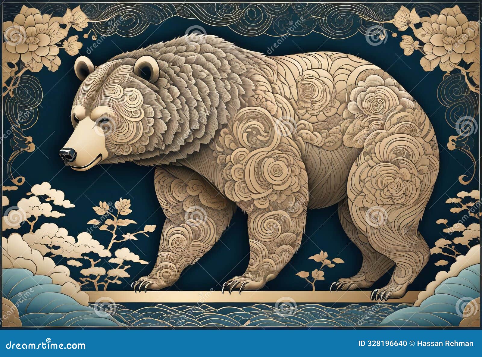 Japanese Mythical Bear Illustrations Royalty-Free Stock Photography ...