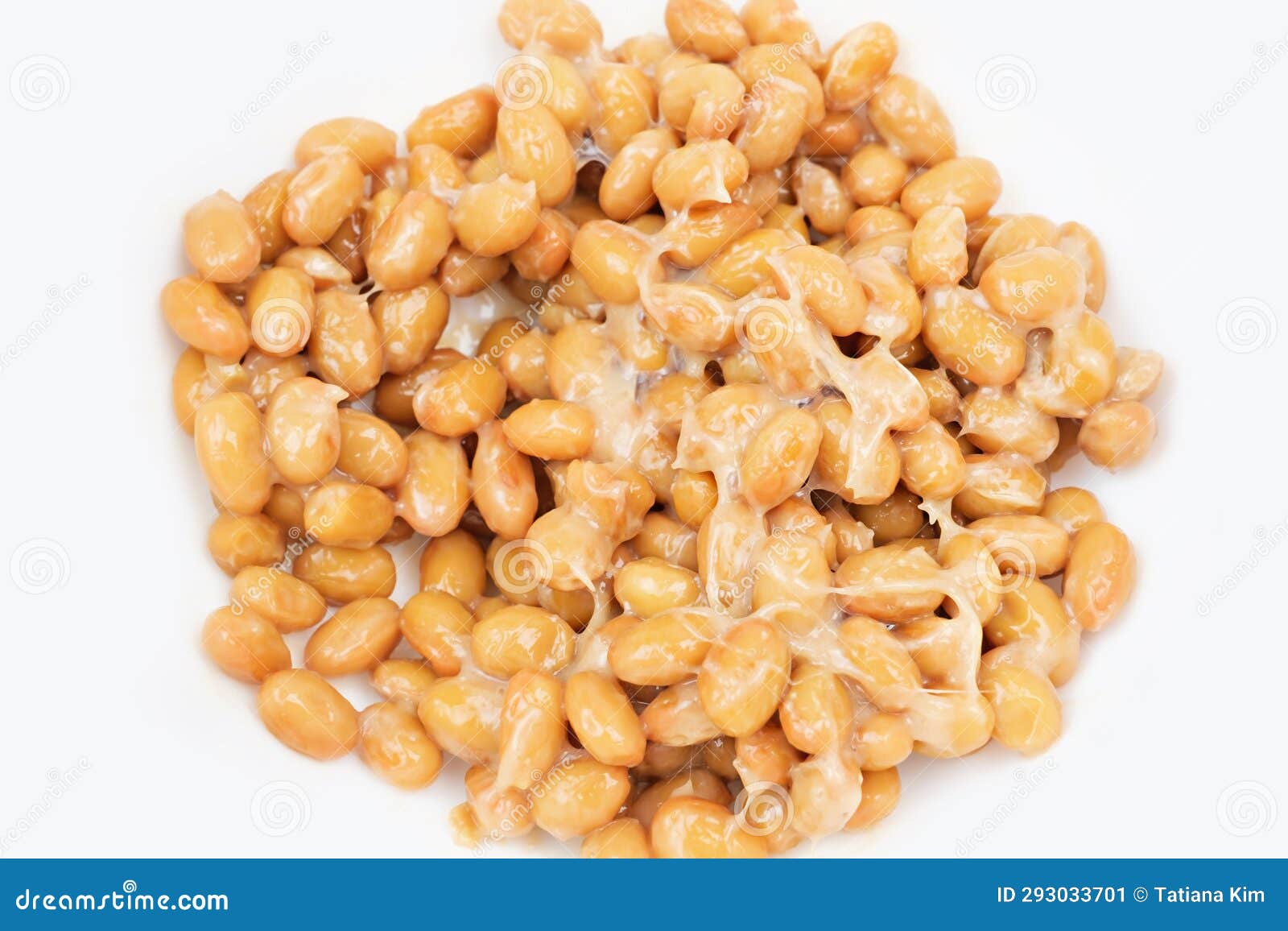 Japanese Natto Sticky Fermentation Soy Bean On Small Golden Bowl Stock ...