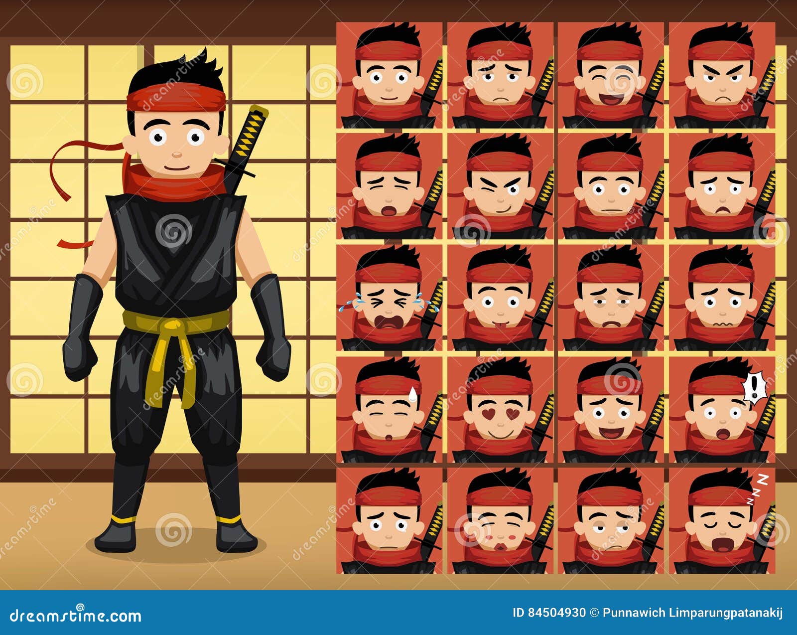 Ninja Faces Seamless Texture Stock Photo | CartoonDealer.com #53142984