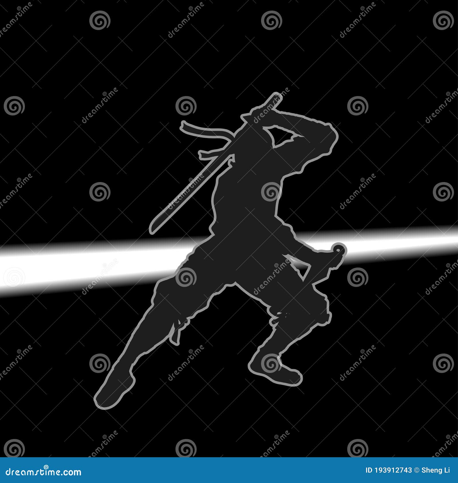 A Japanese Ninja and the Flash of the Dagger Stock Vector ...