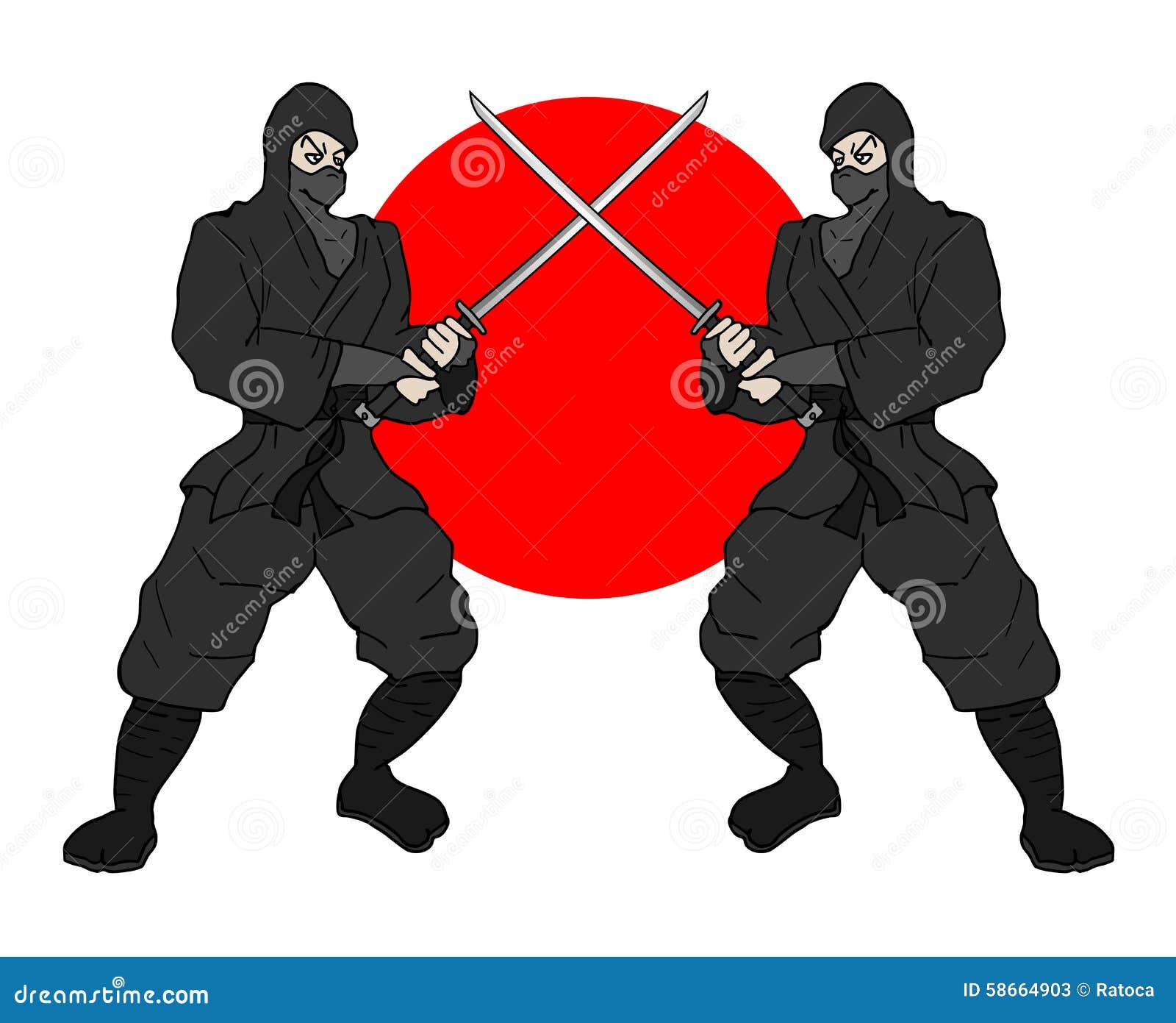 Set Of Japanese Ninjas Logo. Katana Master Insignia Design. Vintage ...