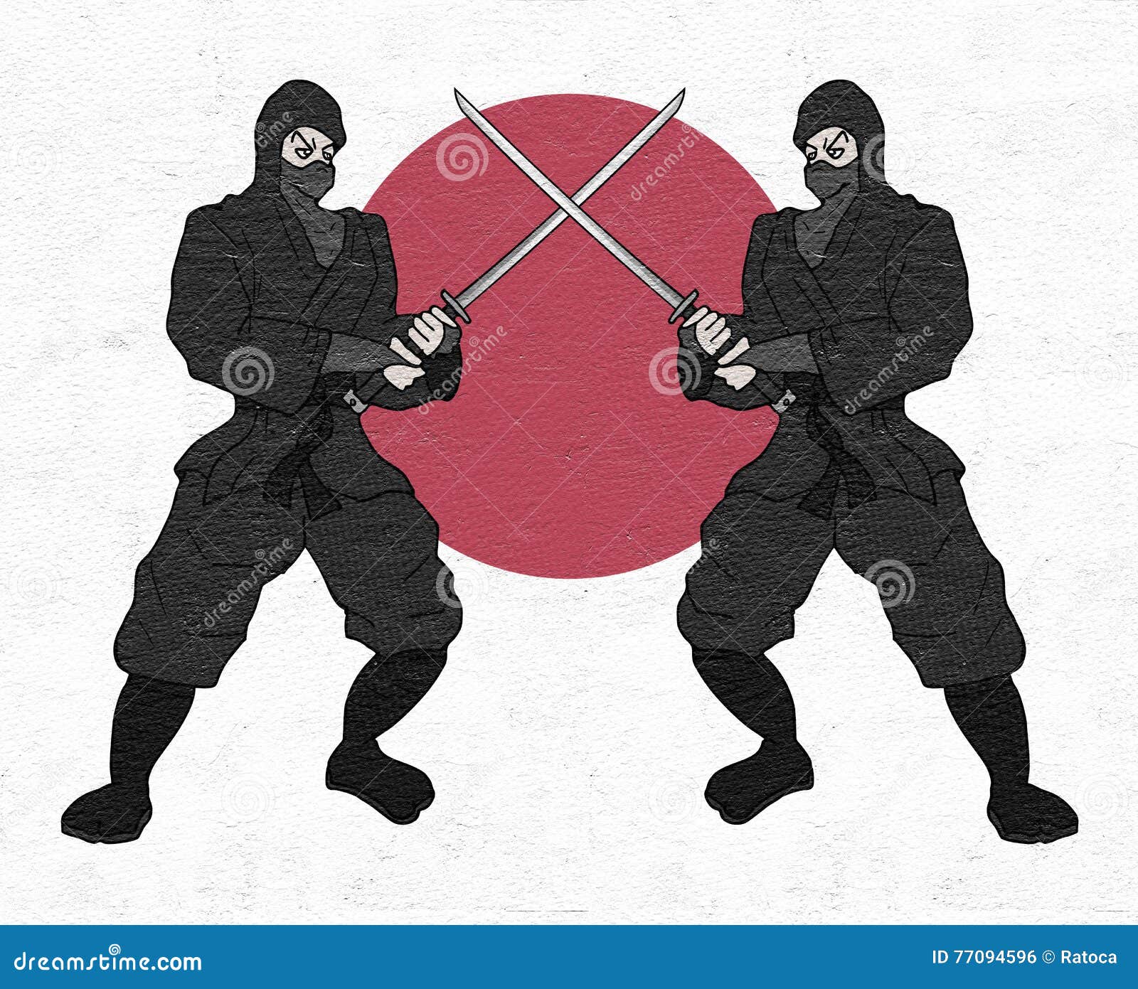 Set Of Japanese Ninjas Logo. Katana Master Insignia Design. Vintage ...