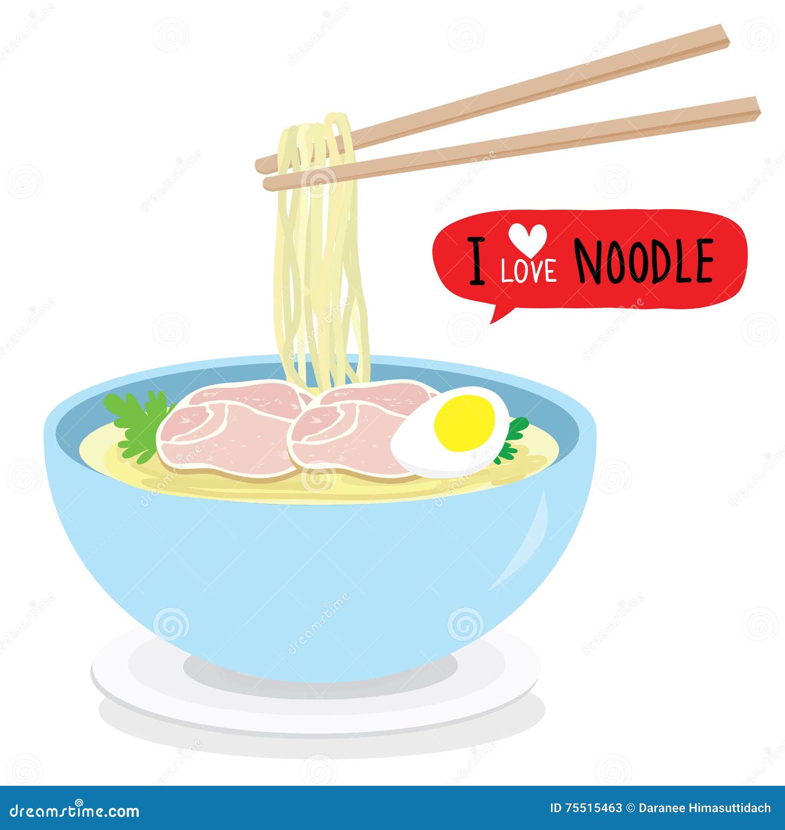 Japanese Noodle Ramen Food Bowl Vector Stock Vector Illustration Of