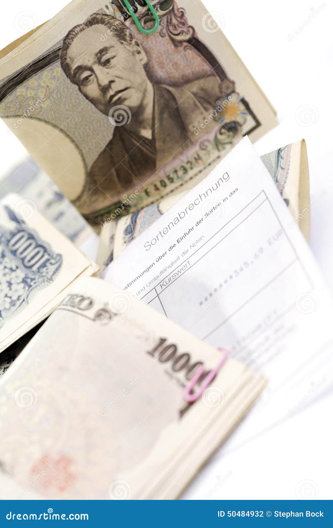 Japanese Notes, close-up stock photo. Image of paperclip - 50484932