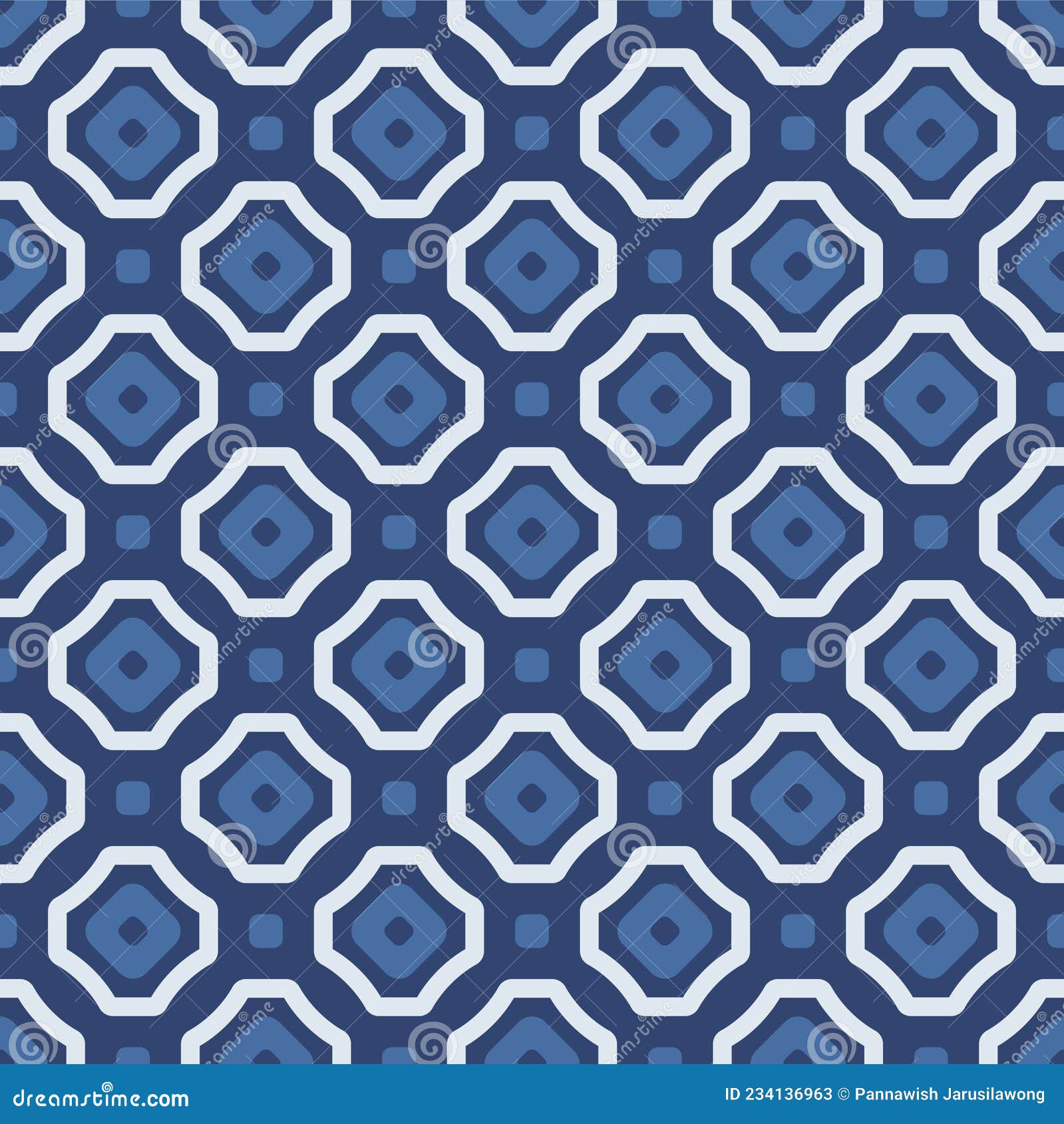 Japanese Octagon Flower Vector Seamless Pattern Stock Vector ...